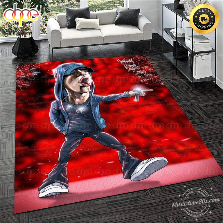 Rap God Eminem Digital Art Rug Carpet - Musicdope80s.com