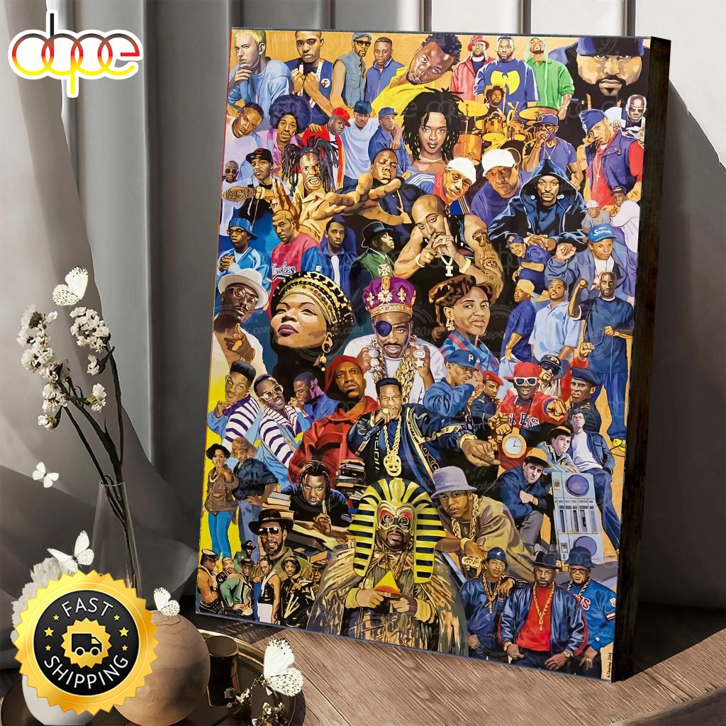 Laminated Rap Legends 80s and 90s Poster Canvas