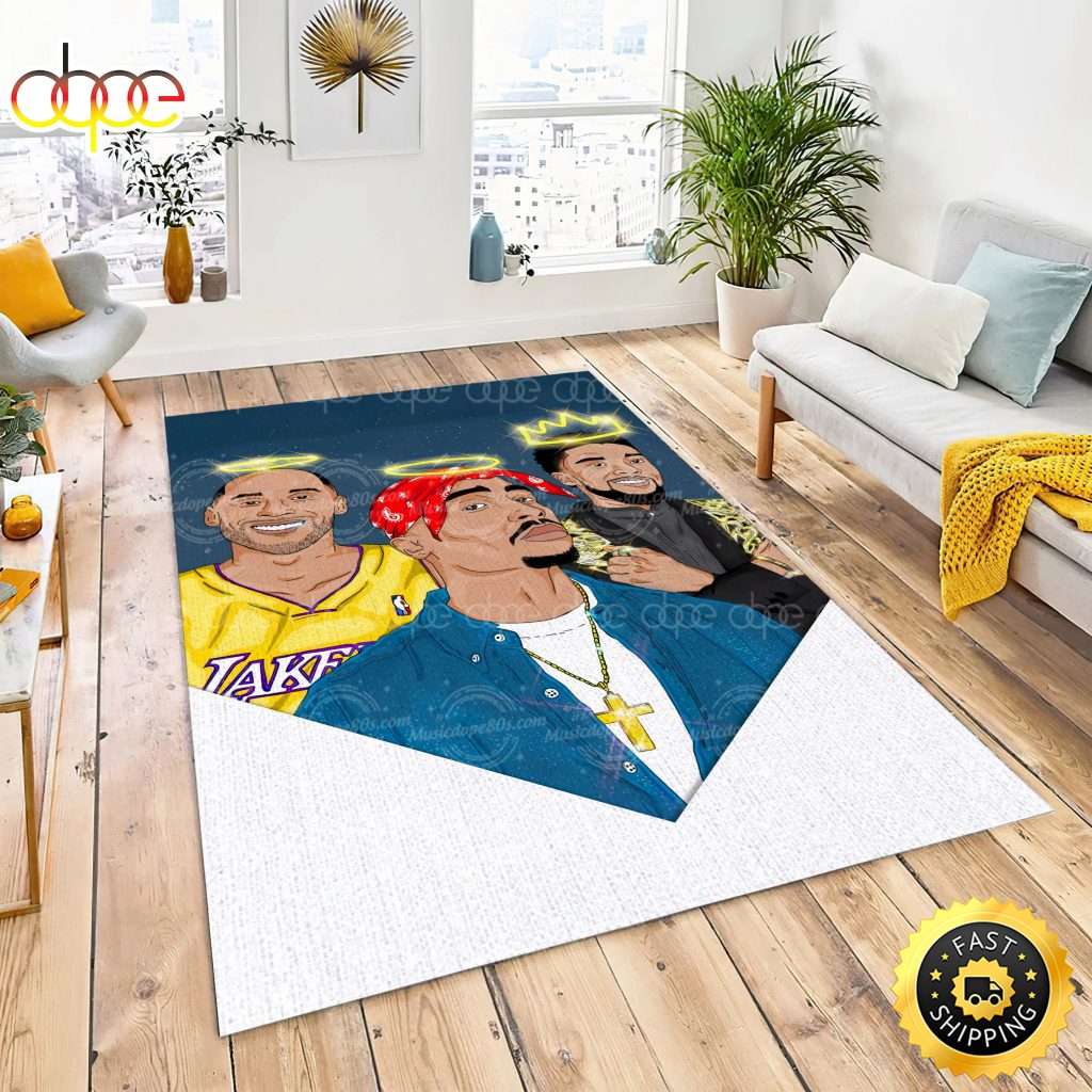 Kobe Bryant TuPac & Chadwick Boseman Black Legends Hip hop Rug