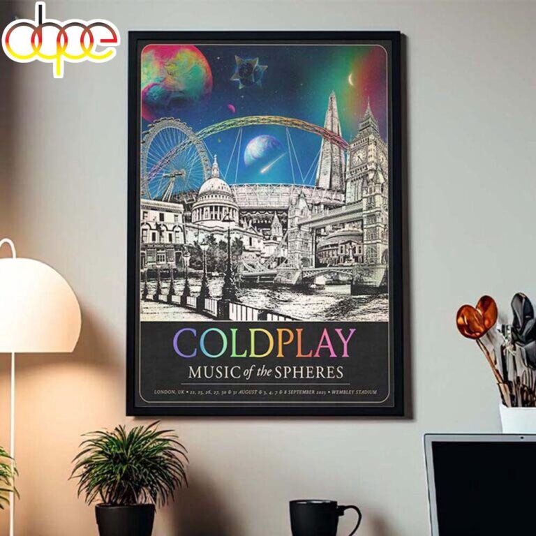 Coldplay London Music Of The Spheres Tour 2025 Poster Canvas Wall Art
