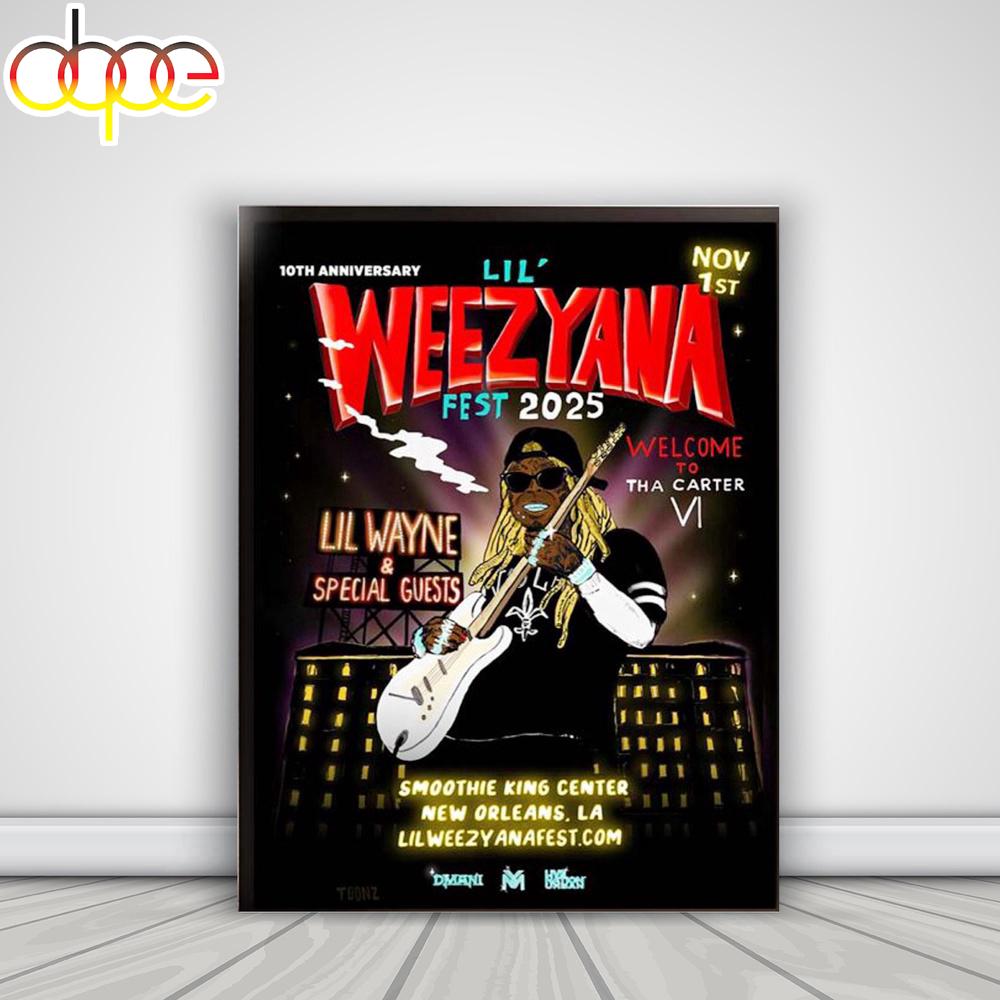 Lil Wayne Poster At Lil Weezyana Fest In New Orleans On November 1 2025 ...